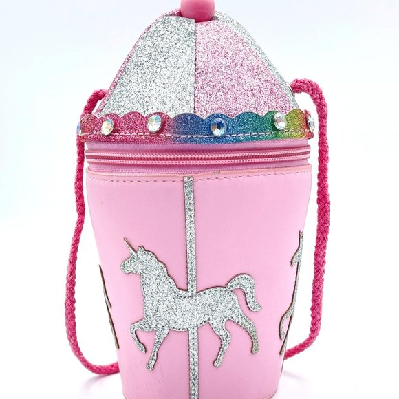 Accessories | Girls Leather Glitter Unicorn Carousel Kids Purse | Poshmark